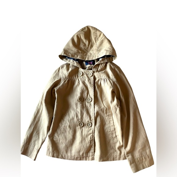 Place | Jackets & Coats | Place Doublebreasted Trench Coat Hooded Tan ...